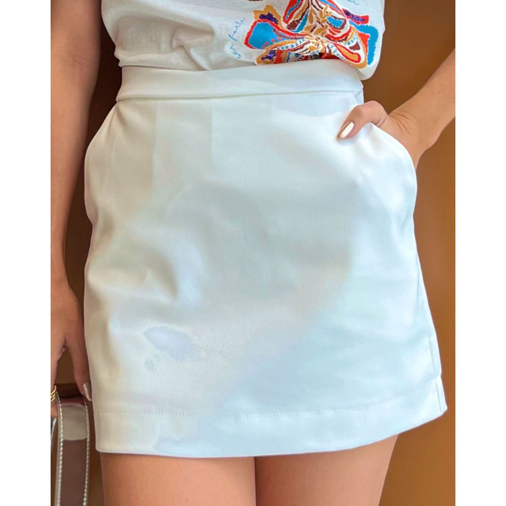 Short-Saia Tradicional Off White - Murau