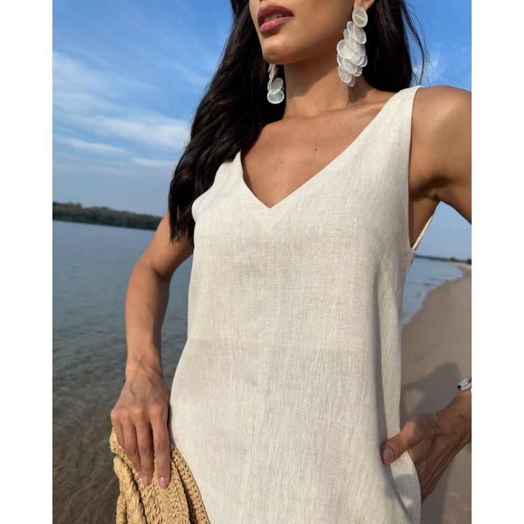 Vestido Linho Puro Cru - Murau
