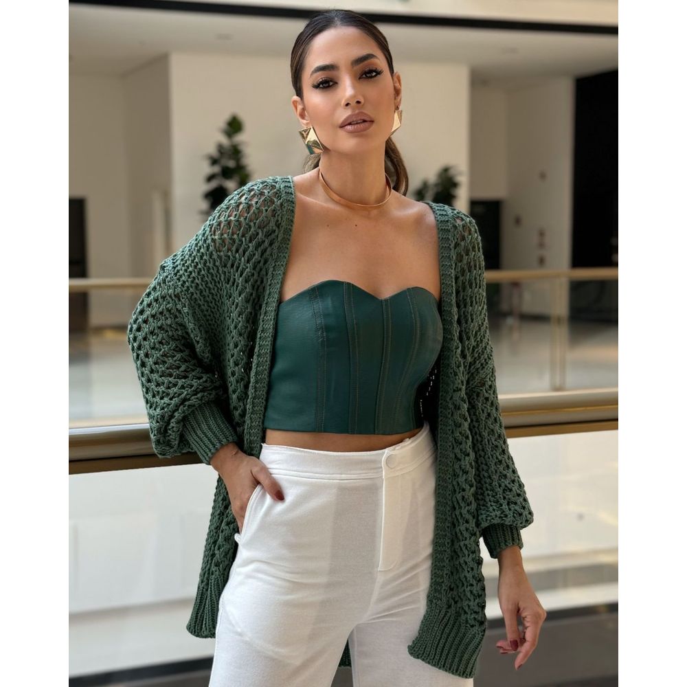 Top PU Recortes Verde - Murau